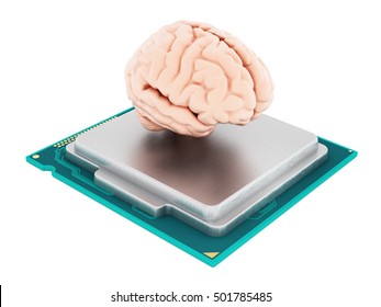 Human Brain Computer Processor Isolated On: ภาพประกอบสต็อก 511572868 ...
