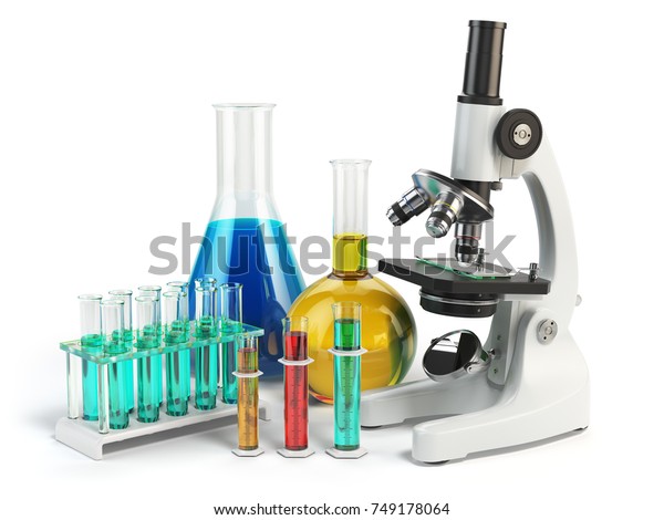 Microscope Flasks Vials Chemistry Labratory Tools 库存插图 749178064 ...