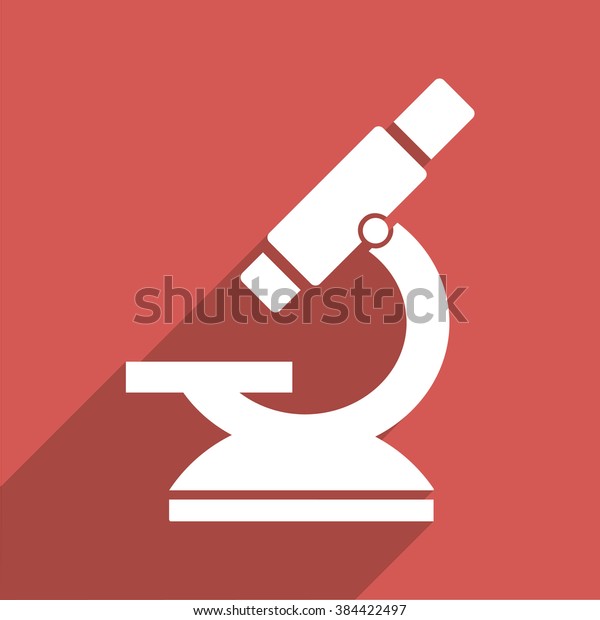 Microscope Long Shadow Glyph Icon Style Stock Illustration 384422497
