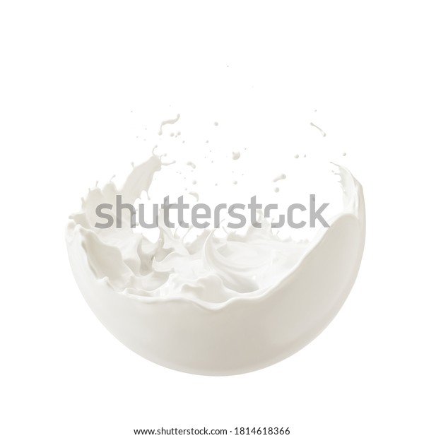 Milk Splash Sphere Shape Isolated On Stock Illustration 1814618366 ...