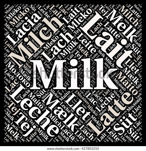 Milk Word Cloud Different Languages Stock Illustration 427803250 ...