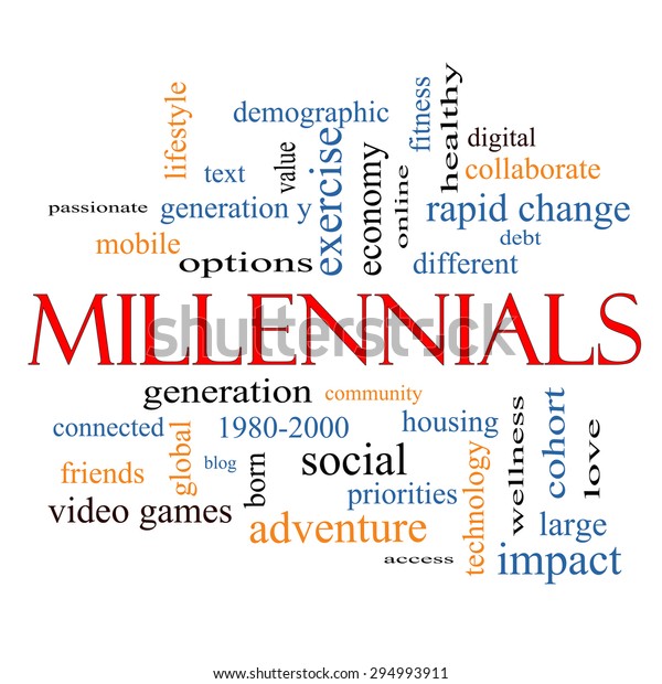 Millennials Word Cloud Concept Great Terms Stock Illustration 294993911