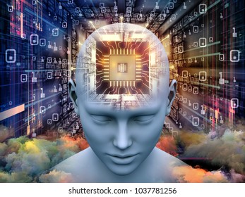 Mind Processor Series 3d Illustration Human Stock Illustration ...