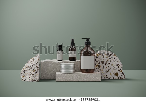 Minimal background for branding and packaging presentation. Cosmetic ...