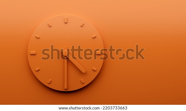 Minimal Orange Clock 430 Half Past Stock Illustration 2203733663 ...