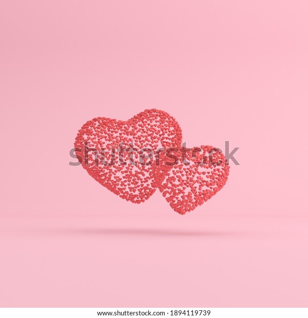 Minimal Scene Floating Tiny Heart Hearts Stock Illustration 1894119739 ...