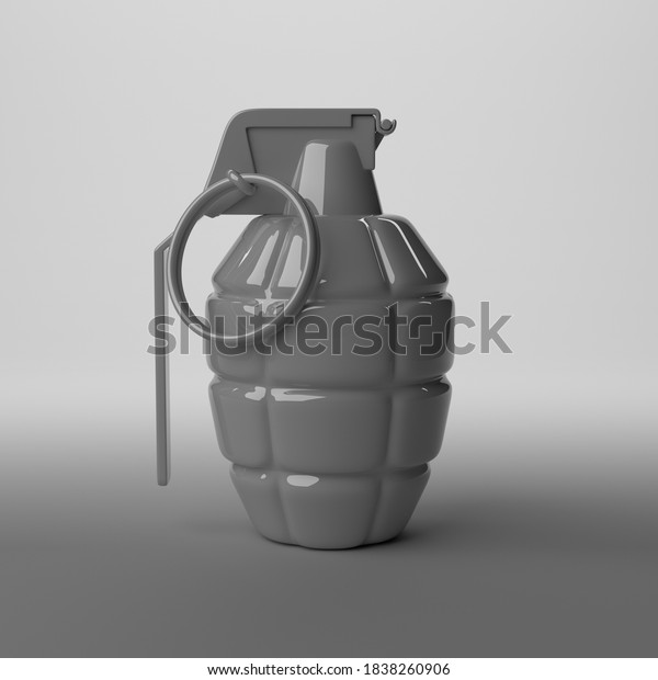 Minimalist Render Reflective Grenade Gray Texture Stock Illustration ...