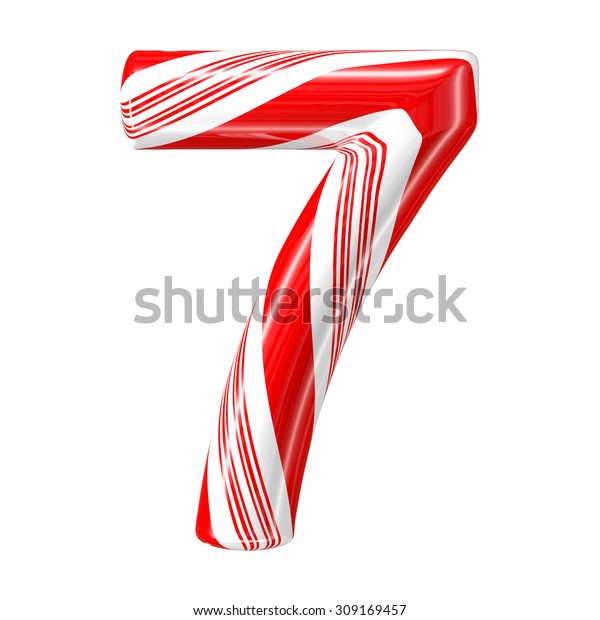 Mint Hard Candy Cane 3d Number Stock Illustration 309169457