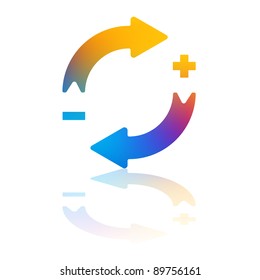 Minus Plus Arrows Bitmap Illustration Stock Illustration 89756161 ...