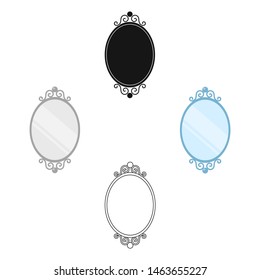 Set Vintage Mirrors Vector Stock Vector (Royalty Free) 377064301 ...