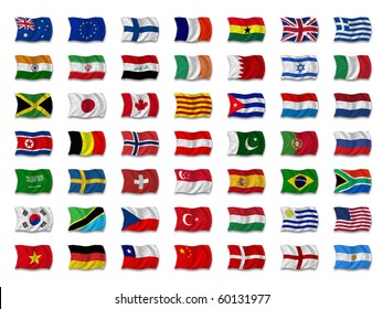 Set Flags Different Countries Flat Style Stock Vector (Royalty Free ...