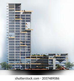 Mixed Use Building 3d Render Stock Illustration 2037489086 | Shutterstock