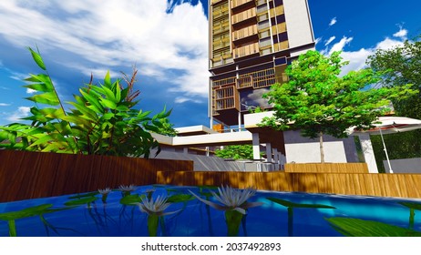 Mixed Use Building 3d Render Stock Illustration 2037492893 | Shutterstock