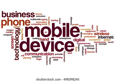 Mobile Device Word Cloud Concept Stock Illustration 498398245 ...