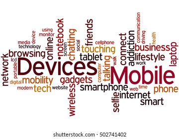 Mobile Devices Word Cloud Concept On Stock Illustration 502741402 ...