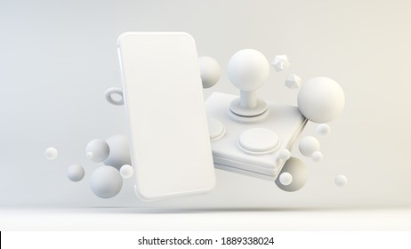 Mobile Gaming Concept 3d Rendering Mock Stock Illustration 1889338024 ...
