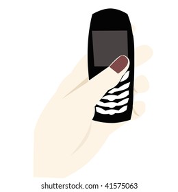 Mobile Hand Stock Illustration 41575063 | Shutterstock