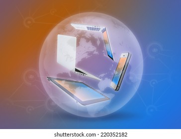 123 Mobile Phone Tablet Laptop Floating Images, Stock Photos & Vectors ...