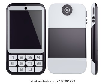 Mobile Phone Front Back Side Views Stock Illustration 160291922 ...
