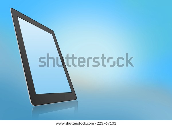 Mobile Tablet Reflection Under Base Stock Illustration 223769101