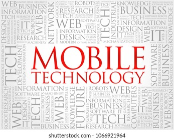 Mobile Technology Word Cloud Collage Technology Stock Illustration ...