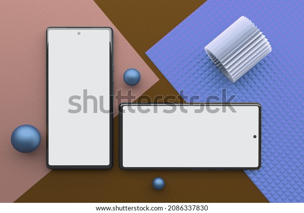 Mobile Top View 3d Rendering Stock Illustration 2086337830 | Shutterstock