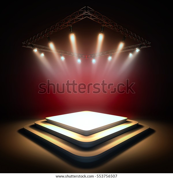 Mock Blank Template Layout Stage Illuminated Stock Illustration 553756507