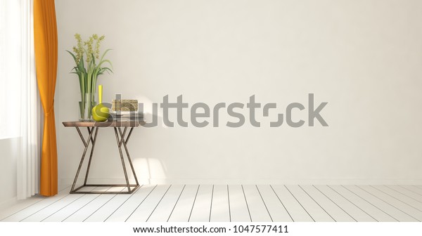 Mock White Empty Room Table Scandinavian 스톡 일러스트 1047577411 | Shutterstock