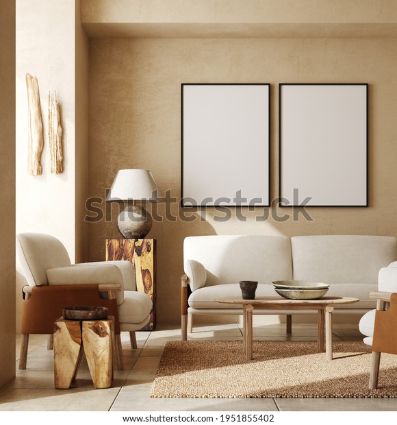 Mockup Frames Contemporary Nomadic Home Interior Stock Illustration ...