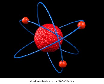 Model Atom On Black Background 3d Stock Illustration 394616725 ...
