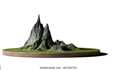 Model Cross Section Ground Mountains Meadows Stock Illustration ...