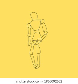 Model Human Drawing Continous Line Drawing Stock Illustration ...