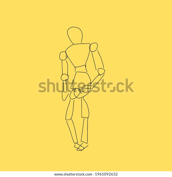 Model Human Drawing Continous Line Drawing Stock Illustration ...