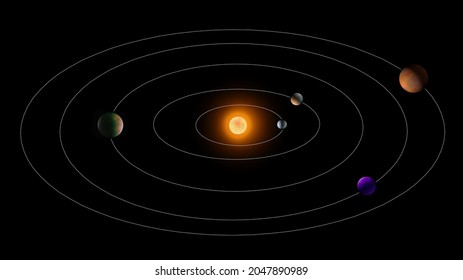 Model Solar System Planets Exoplanets Orbits Stock Illustration ...