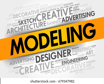 Modeling Word Cloud Creative Business Concept Stock Illustration ...