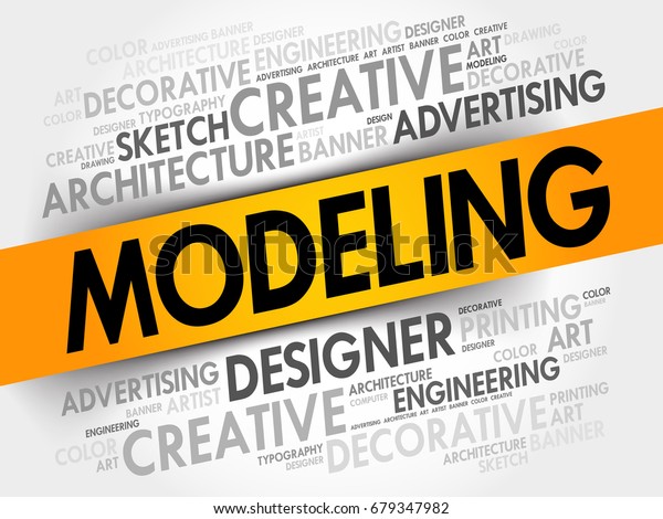 Modeling Word Cloud Creative Business Concept Stock Illustration ...