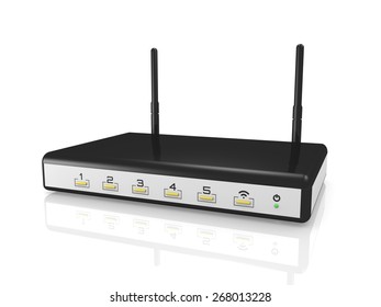 Modem Router Wireless White Background 3d Stock Illustration 268013228