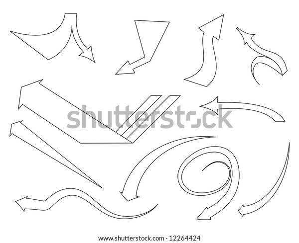 Modern Arrow Set Rasterized Version Stock Illustration 12264424 ...