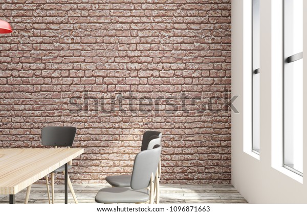 Modern Brick Conference Room Interior Copy Stock Illustration ...