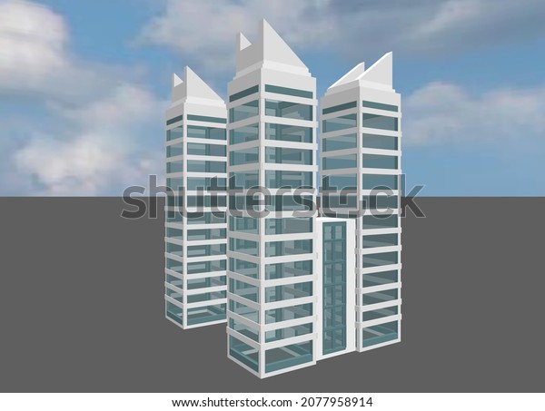 Modern Building Concept 3d Rendering Stock Illustration 2077958914 ...