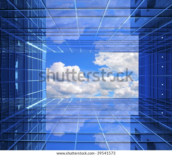 Modern Building Perspective Structure Opening Window Stock Illustration ...