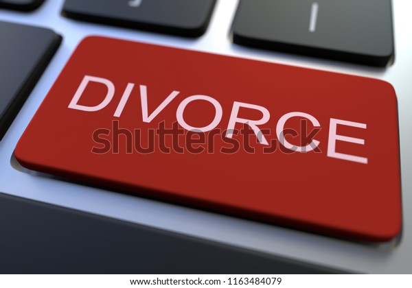 Modern Computer Keyboard Divorce Button 3d Stock Illustration ...