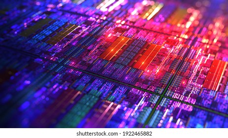 Modern Cpu Gpu Chip Design Iridescent Stock Illustration 1922465882 ...