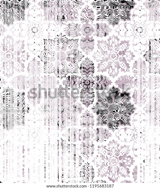Modern Damask Vintage Patchwork Effect Pattern Stock Illustration ...