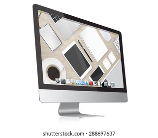 Modern Digital Computer Device On White Stock Illustration 288697637 ...
