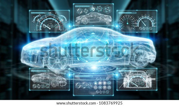 Modern Digital Smart Car Interface Isolated Stock Illustration ...