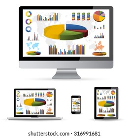 Modern Digital Tech Device Chart On Stock Illustration 316991681 ...