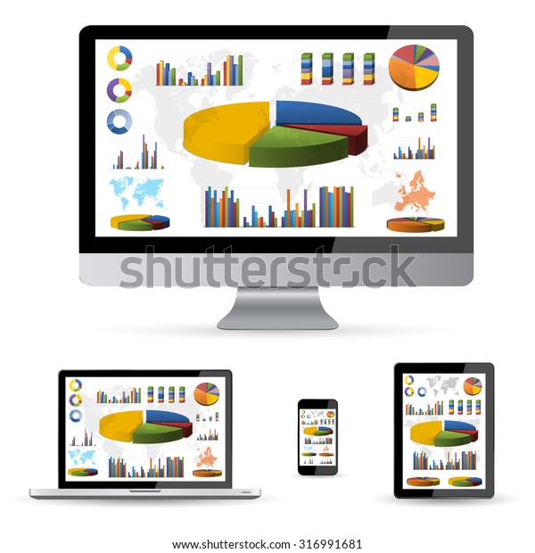 Modern Digital Tech Device Chart On Stock Illustration 316991681 ...