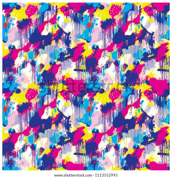 Modern Drip Paint Surface Design Repeat Stock Illustration 1113552995