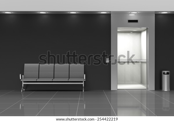 Modern Elevator Hall Interior Seats Near Stock Illustration 254422219 ...